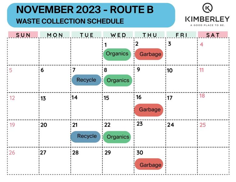 Route 'B' - Map and Schedules | City of Kimberley